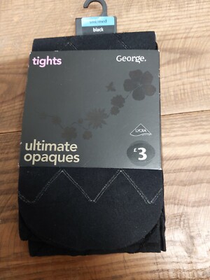 George Small/Medium Black Patterned Opaque Tights | eBay