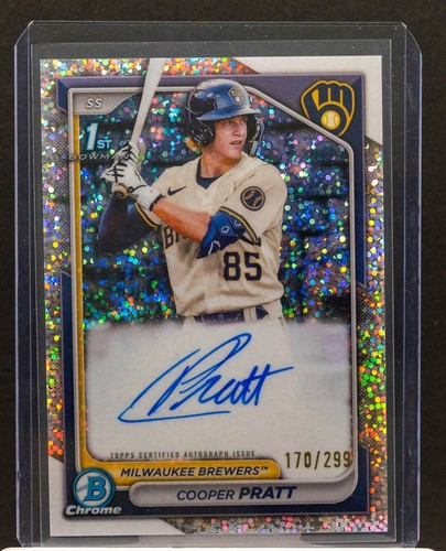 Cooper Pratt 2024 Bowman Chrome 1st Speckle Refractor Rookie Auto RC ...