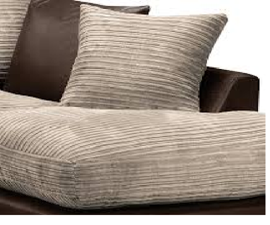 New Amara Corner Sofa Jumbo Cord Suite Set Footstool 3 2 Seater Grey ...