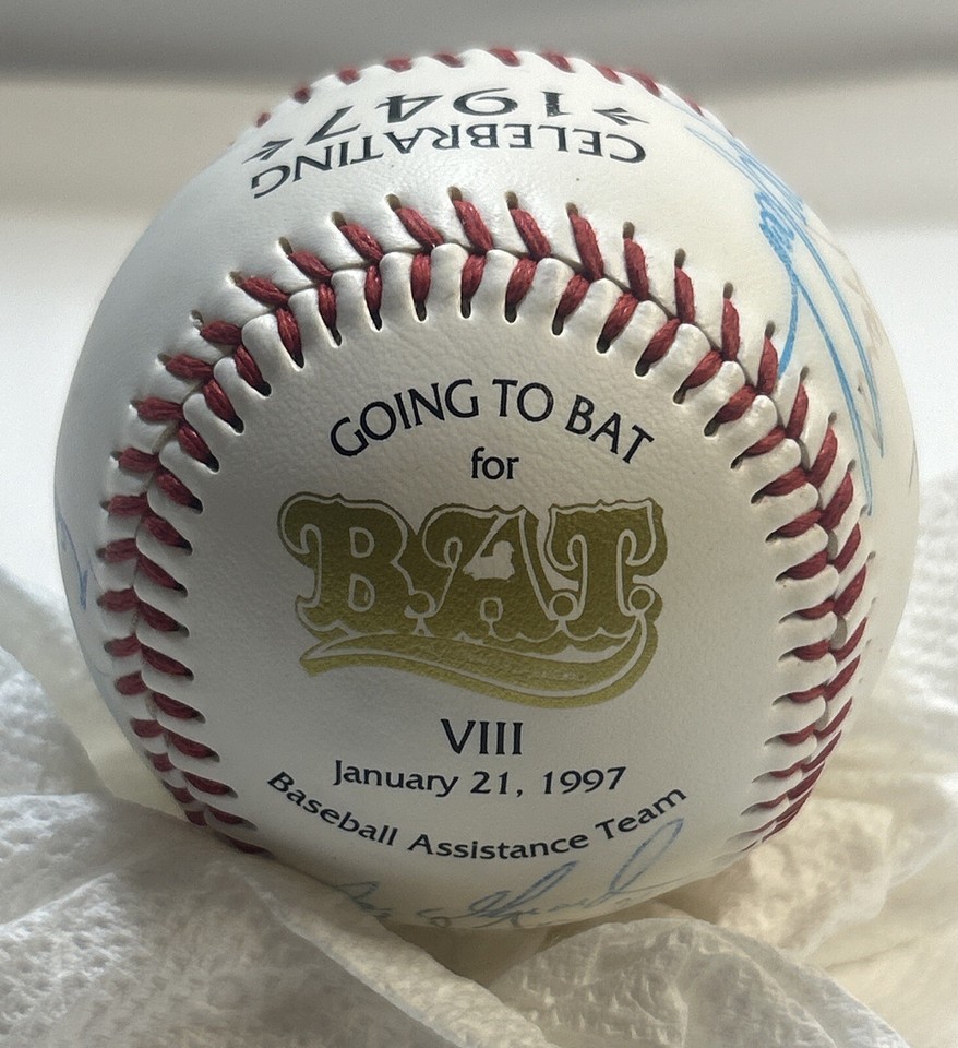 BAT Jan 21 1997 Autograph Baseball Yogi Berra Derek Jeter Joe Torre ...