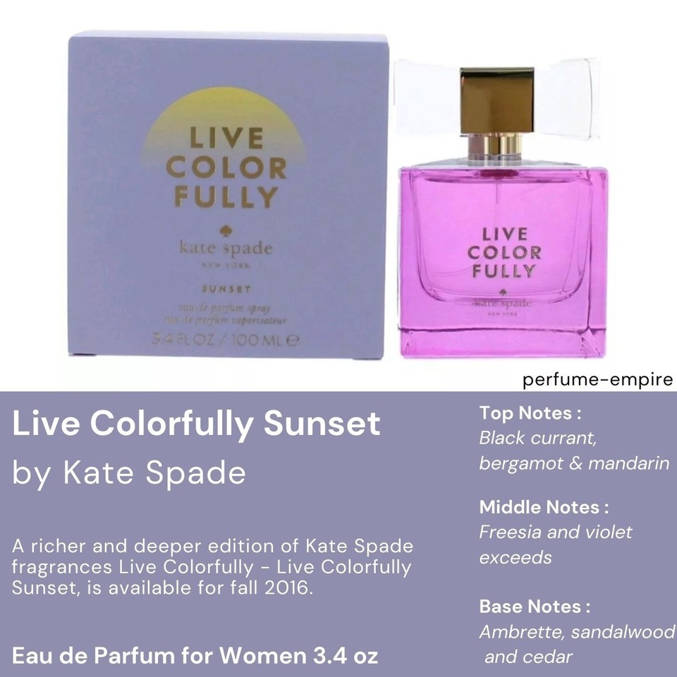 Live Colorfully Sunset by Kate Spade perfume for her EDP 3.3 / 3.4 oz ...