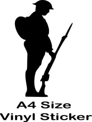 Remembrance Soldiers Poppy Day Vinyl Stickers A4 Window Glass Lest we ...