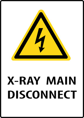 X-RAY MAIN DISCONNECT HEALTHCARE HOSPITAL| Laminated Vinyl Decal ...
