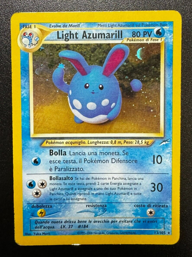 Pokemon Card Light Azumarill Holo 13/105 Neo Destiny Ita Good Italian ...