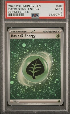 Psa 9 - 4 SWIRLS - Pokemon Sve En-Basic Energies 001 Basic Grass Energy ...