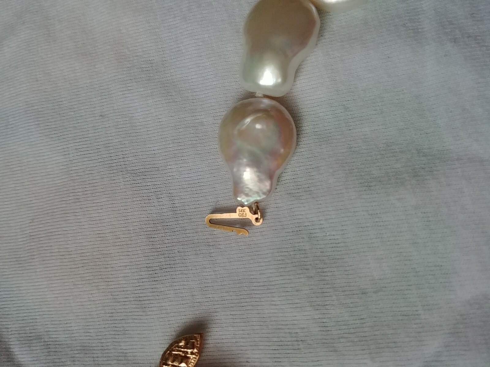 Vintage Estate 14k GSJ Gold Clasp Freshwater Fresh Water Pearl 17 ...