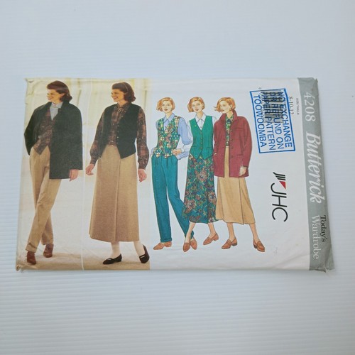 Pattern Butterick Misses 4207 Sz 8-12 Jacket Vest Shirt Pant Skirt ...