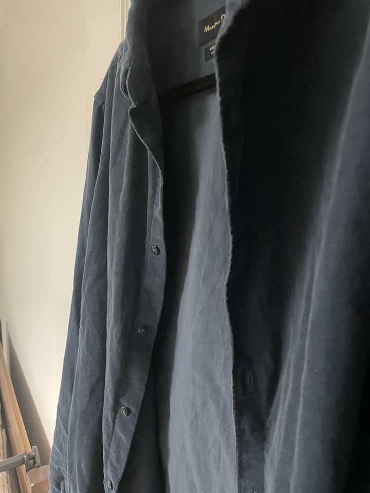 Men’s Massimo Dutti Corduroy Shirt/overshirt Petrol Blue Size Large ...