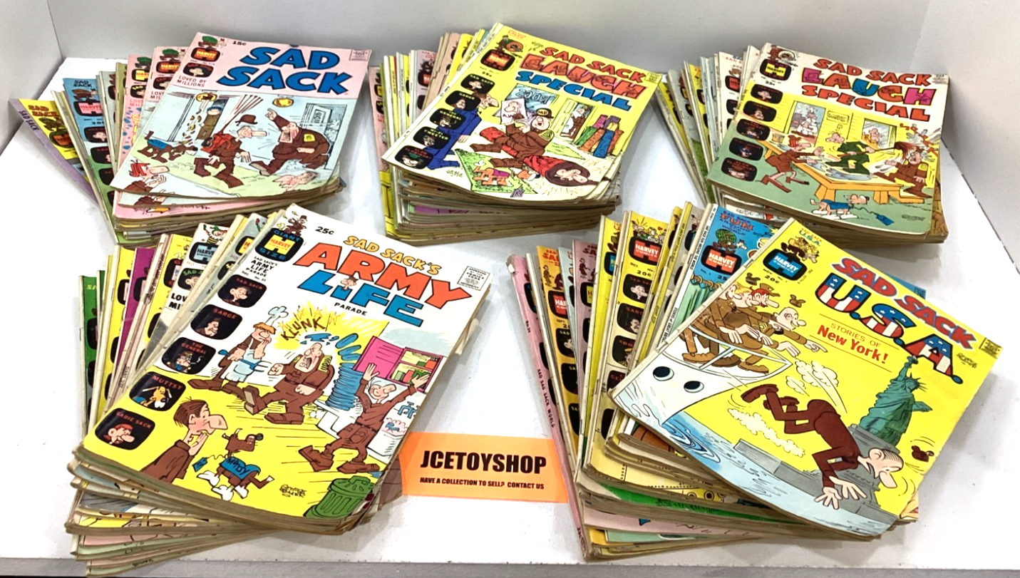 HARVEY COMICS SAD SACK LARGE LOT OF 97 LAUGH SPECIAL ARMY FUNNY FRIENDS ...