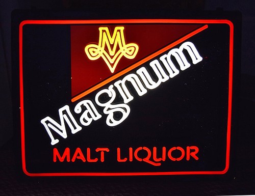 Miller Brewing Co Magnum Malt Liquor Lighted Beer Sign Breweriana * See ...