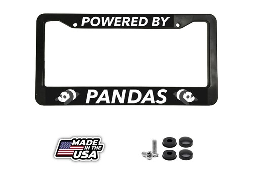 POWERED BY PANDAS PANDA JDM JAPAN TUNER DRIFT FUN Black License Plate ...