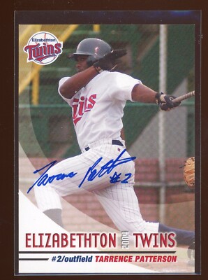 2004 Elizabethton Twins TARRENCE PATTERSON Signed Card autograph AUTO ...