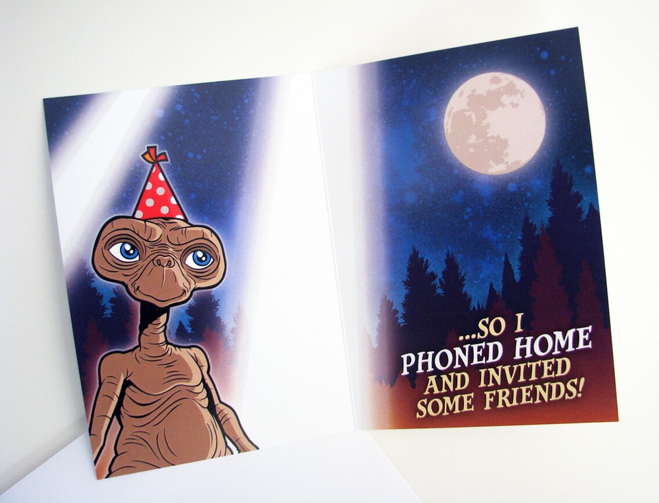 E.T. Birthday Card Extra Terrestrial 5" x 7" ET Funny 80s Movie ...