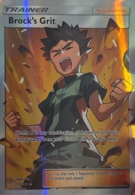 Pokemon - Brock's Grit SM Team Up 172/181 Ultra Rare Full Art Trainer ...
