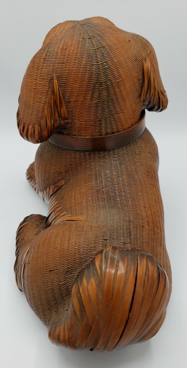 SHANGHAI HANDICRAFTS LARGE WICKER DOG BOX CHINA RARE | eBay