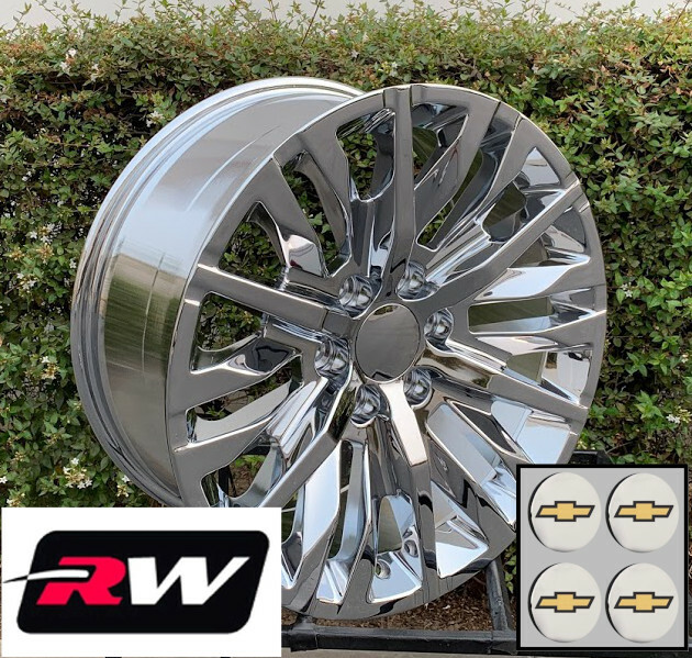 24x10" inch Chevy Silverado 1500 OEM Specs Wheels Chrome 2019 Sierra ...