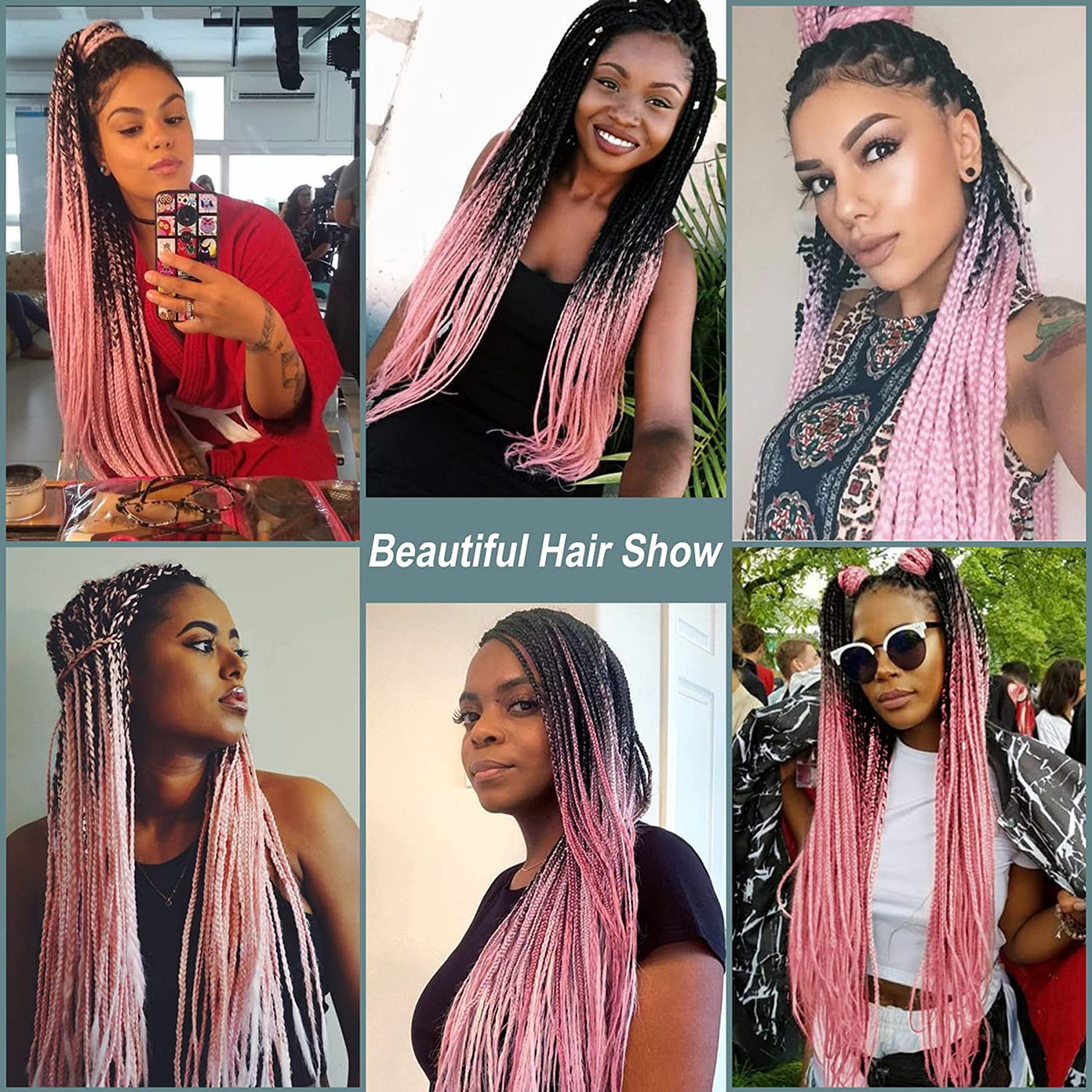Pink Ombre Box Braids