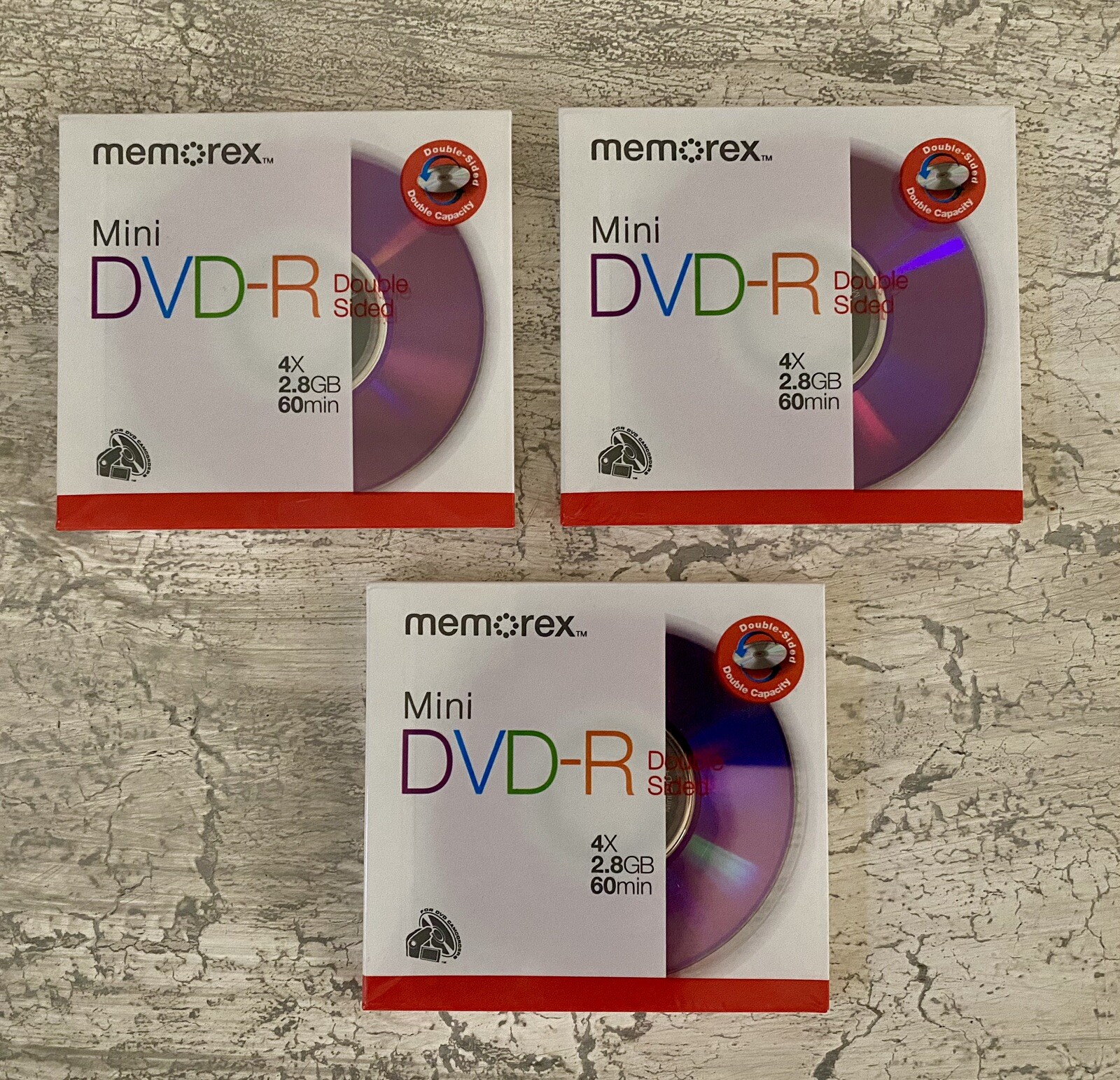 Memorex Mini DVD-R Double Sided 2.8GB / 60 Min Discs Lot Of 3 New ...