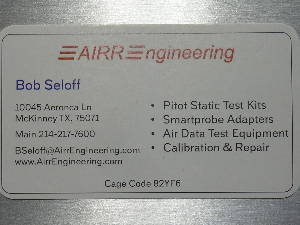 Pitot Static Air Data Test 20' Hose Set Red Blue AN4 Flight Line Rated ...