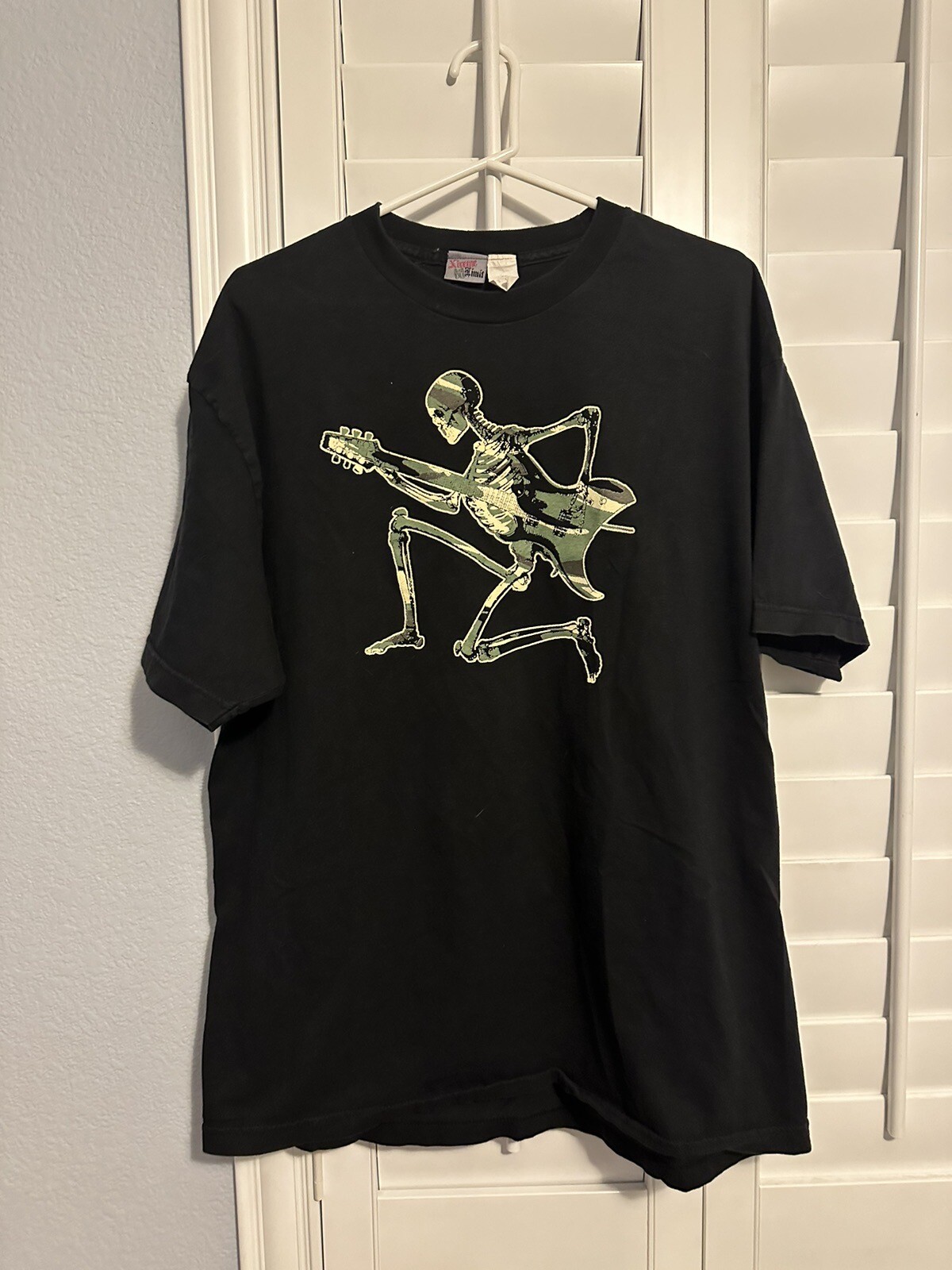 VTG Y2K BOHO EARLY 2000s XTREME SKELETON BLACK T SHIR… - Gem