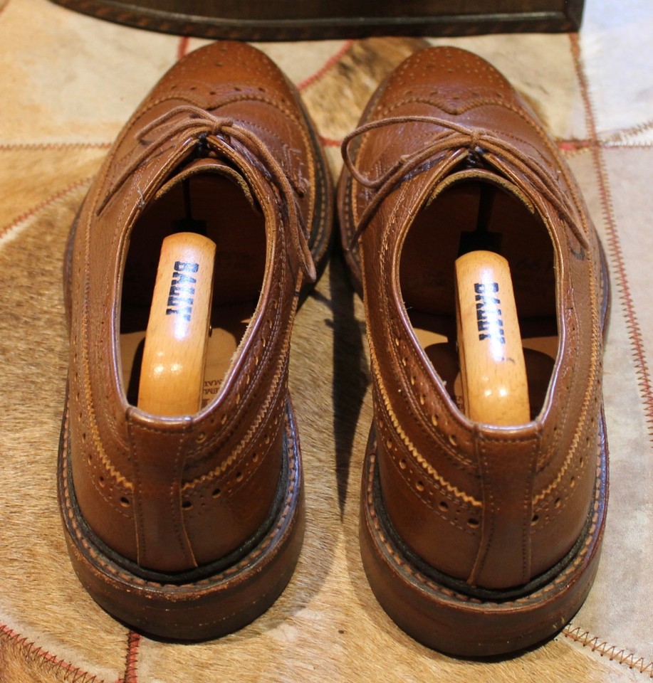 TRICKERS " FULTON " Tan Grained Leather Country Brogue Derby’s - UK 8.5 ...