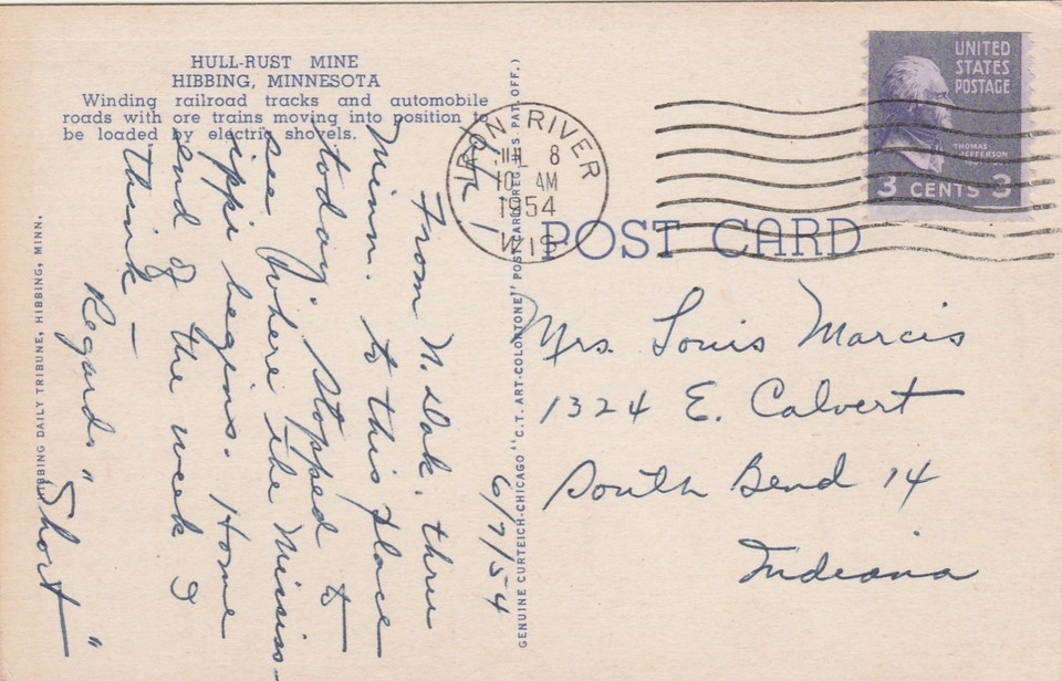 Hibbing Minnesota MN Hull Rust Mine Mining Scene c1930s-40s Linen ...