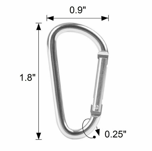 10-Pack Aluminum Carabiner D-Ring Key Chain Clip Hook Silver | eBay