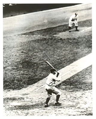 8 x 10 Glossy Photo Babe Ruth In Action Home Run Swing New York Yankees ...