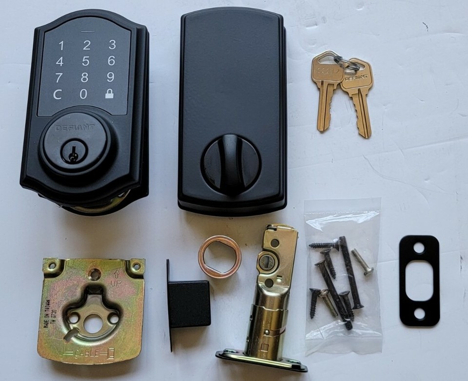 Defiant Keyless Door Lock Entry Single Cylinder Touchpad Deadbolt Matte ...
