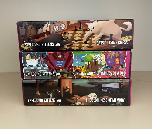 Exploding Kittens 500 Piece Puzzles Set of 3 Cats Playing Chess ...