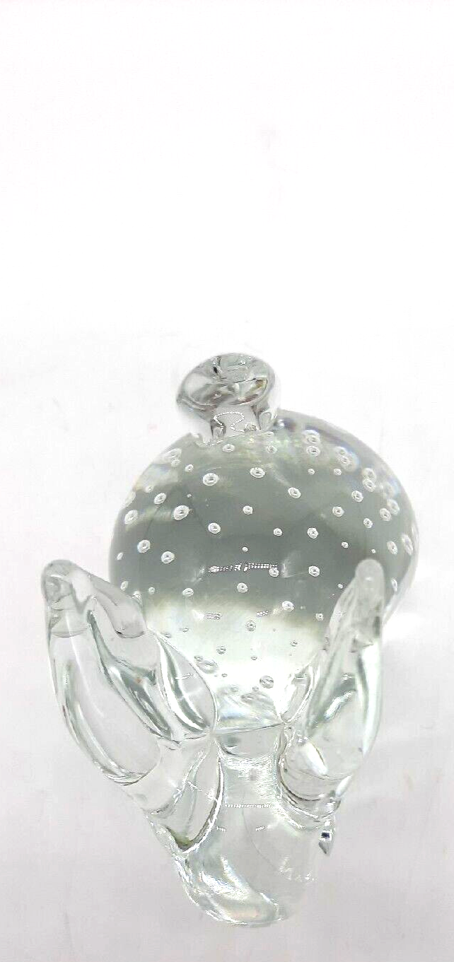 Vintage 3.5" Art Glass Bunny Controlled Bubbles Bullicante Paperweight ...