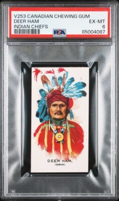 1930 V253 Canadian Chewing Gum Indian Chiefs DEER HAM PSA 6 EX-MT | eBay