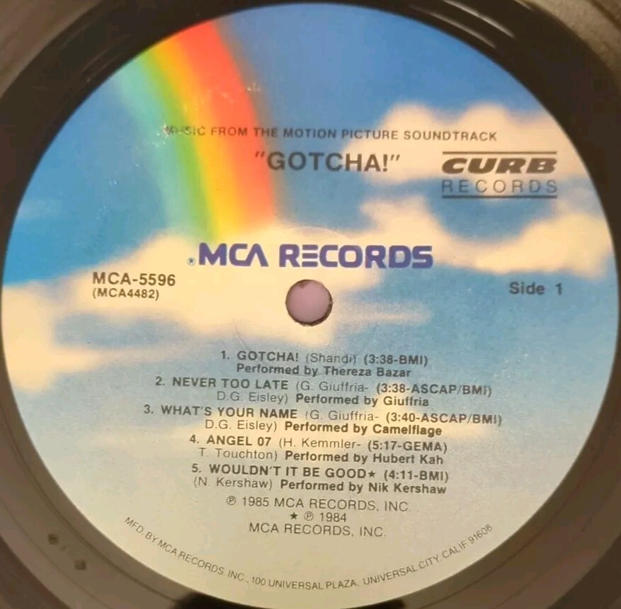 Gotcha! soundtrack LP by Various Artists vinyl 1984 MCA-5596 MCA ...