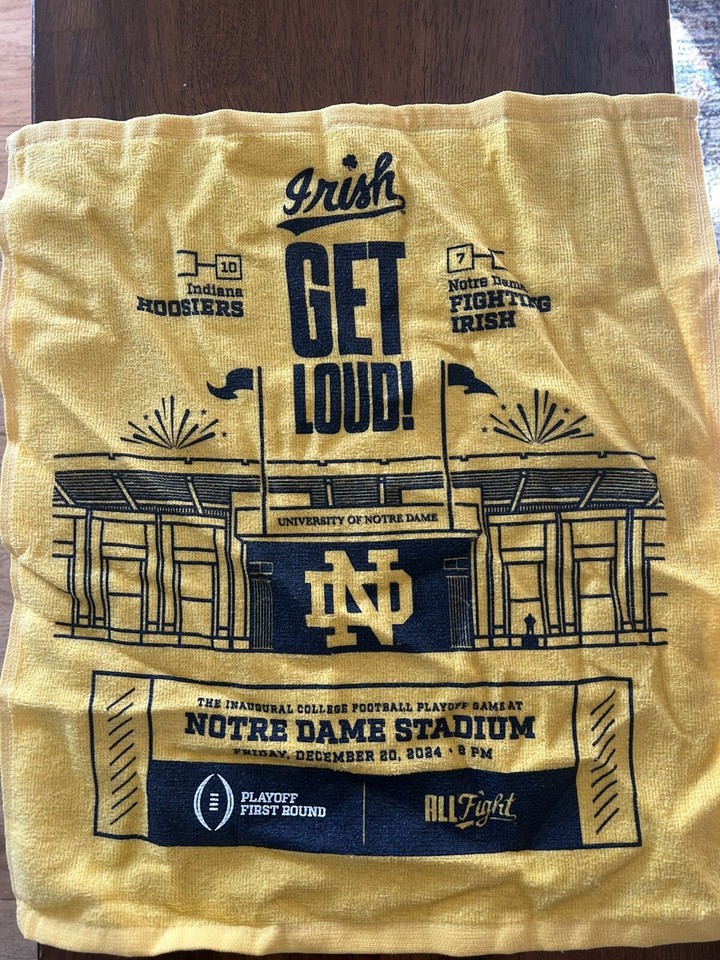 Notre Dame Football Get Loud Rally Towel Inaugural Playoff Game Vs ...