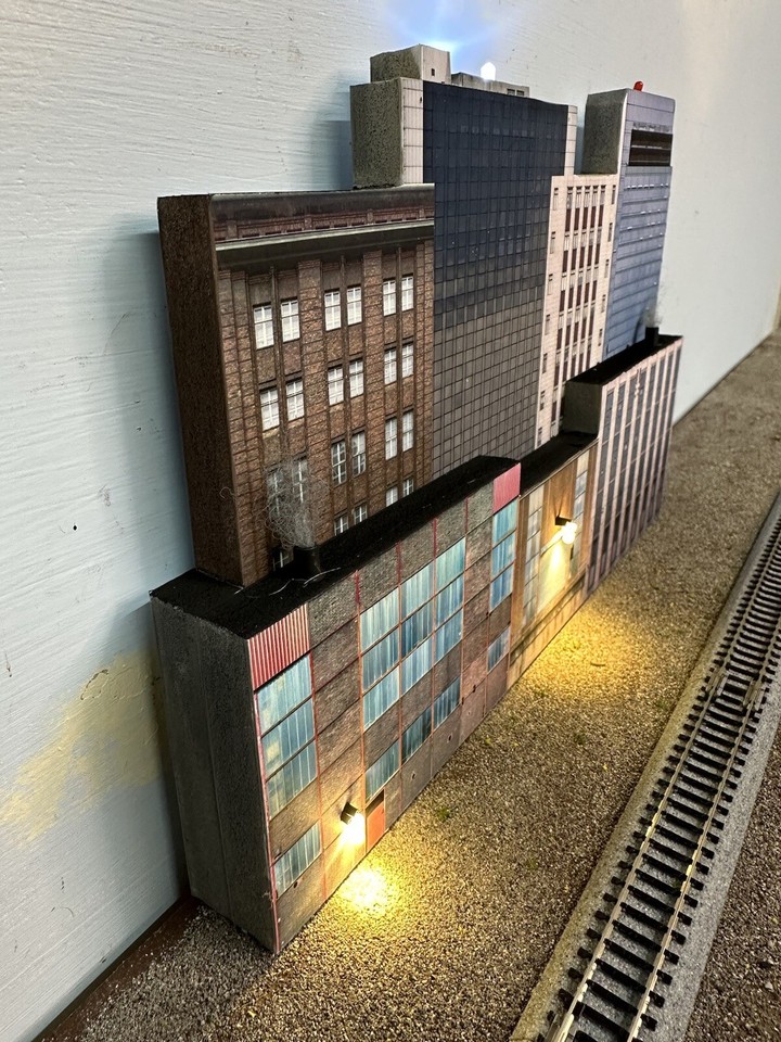 N Scale CITY COLLAGE #3 -Scratch Built 3D Building Flats/Front w/LEDs ...