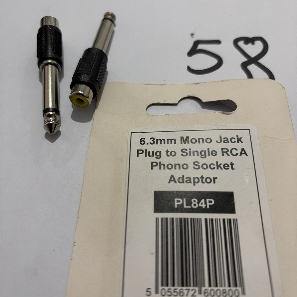 UKDJ 6.35mm Mono Jack Plug to RCA Phono Socket Adaptor PL84P X2 | eBay UK