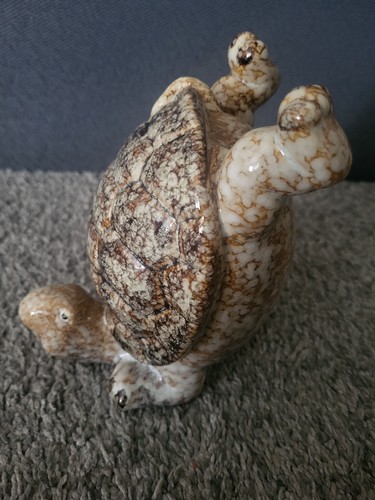 Handstand Turtle Figurine Anthropomorphic Glazed Pottery Ceramic Figure ...