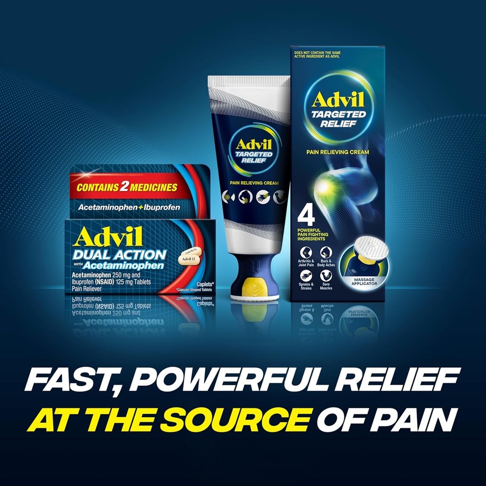 Advil Dual Action Coated Caplets with Acetaminophen, 216 Count (Pack of ...