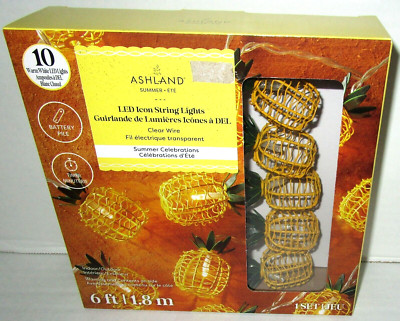 TROPICAL PINEAPPLE STRING LIGHT SET~10 Lights, Battery Operated~6 Ft ...