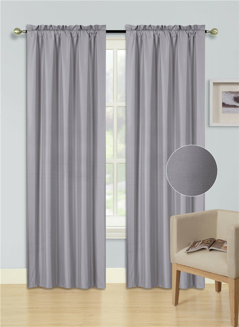 1 SET SOLID WINDOW CURTAIN PANEL LINED FOAM BACKING LIGHT BLOCKING 84 ...