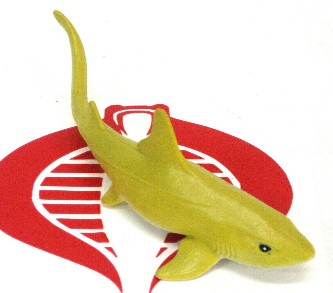 Rubbery Plastic Yellow Tan Killer Great Shark Toy Animal 5" Inches Long ...