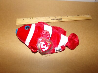 TY Beanie Babies 2001 Jester Red & White Clown Fish | eBay