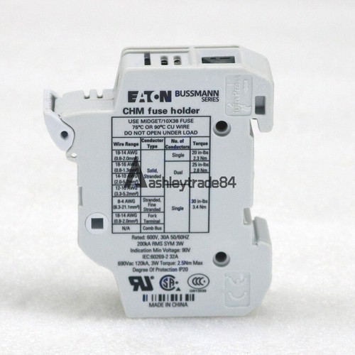 1PCS NEW EATON Bussmann CHM1DU 32A 600V Midget CHM 1DU Fuse Holder 1 ...