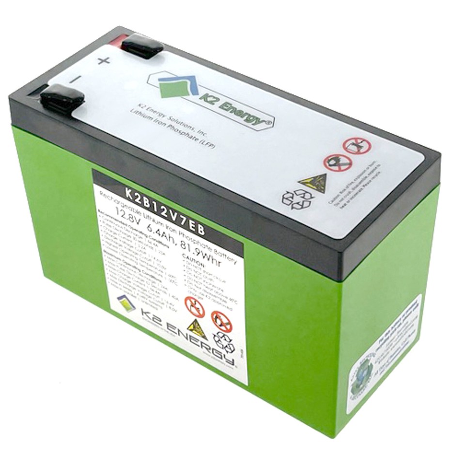 2pc K2 Energy 12V 7Ah LiFEPO4 Battery for Golf Carts, Backup Systems ...