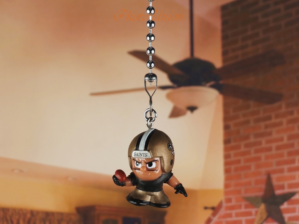 TeenyMates NFL Football New Orleans Saints Ceiling Fan Pull Light Lamp ...
