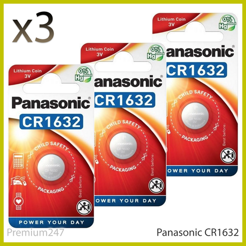 4 X Panasonic CR1632 3V Lithium Coin Cell Battery 1632 DL1632 BR1632 ...
