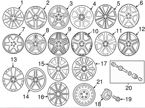Set of 5 Genuine Mercedes Benz Wheel Bolts OEM# 0009905307 Made in ...