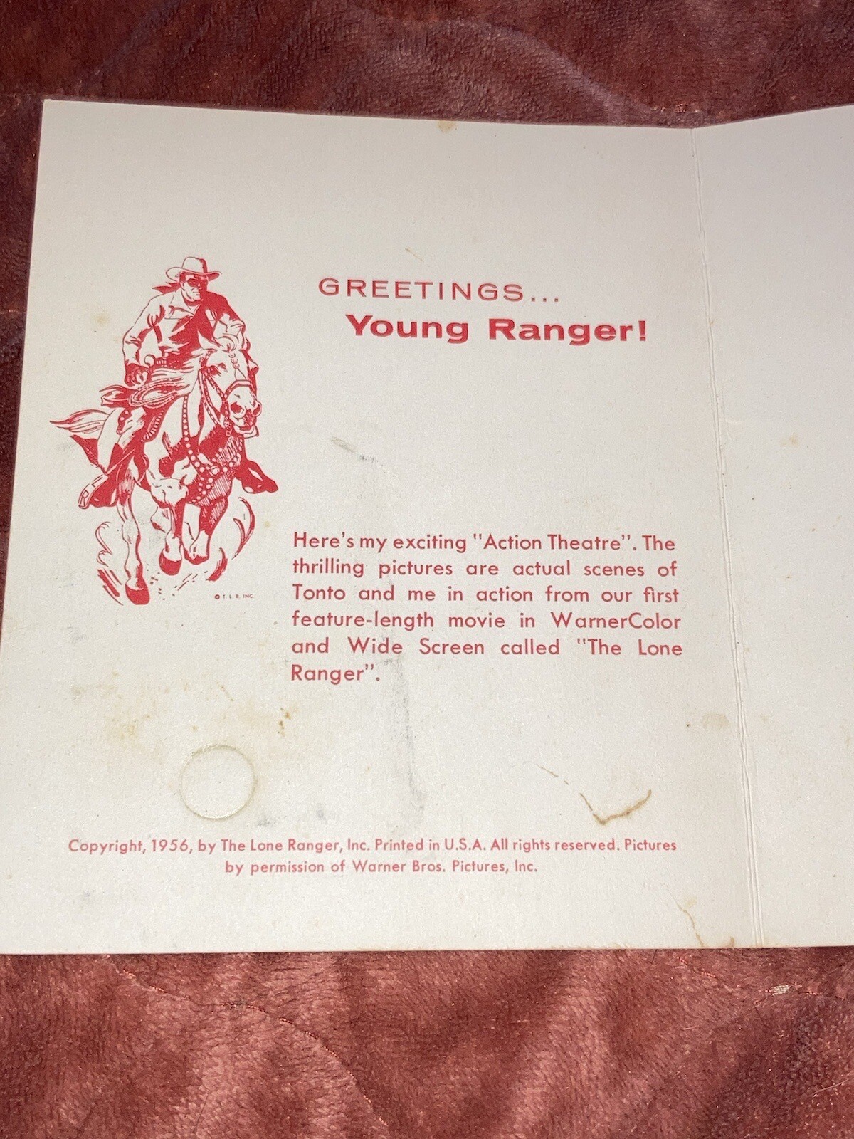 1956 Lone Ranger Merita Bread Letters Secret Code Card Club Rules ...
