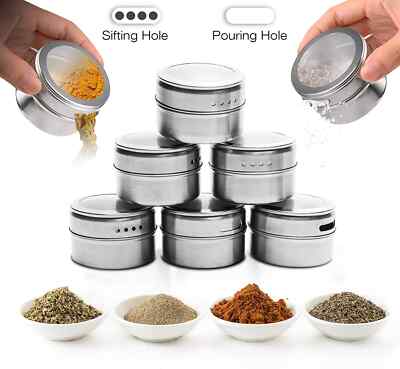 Airtight Spice Containers Magnetic Spice Rack For Side Of Fridge Magnet ...