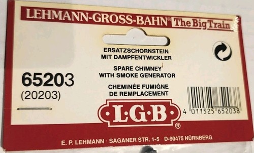 LGB 65203 G Scale Funnel Smoke Stack 18V for Steam Locomotive Garden ...